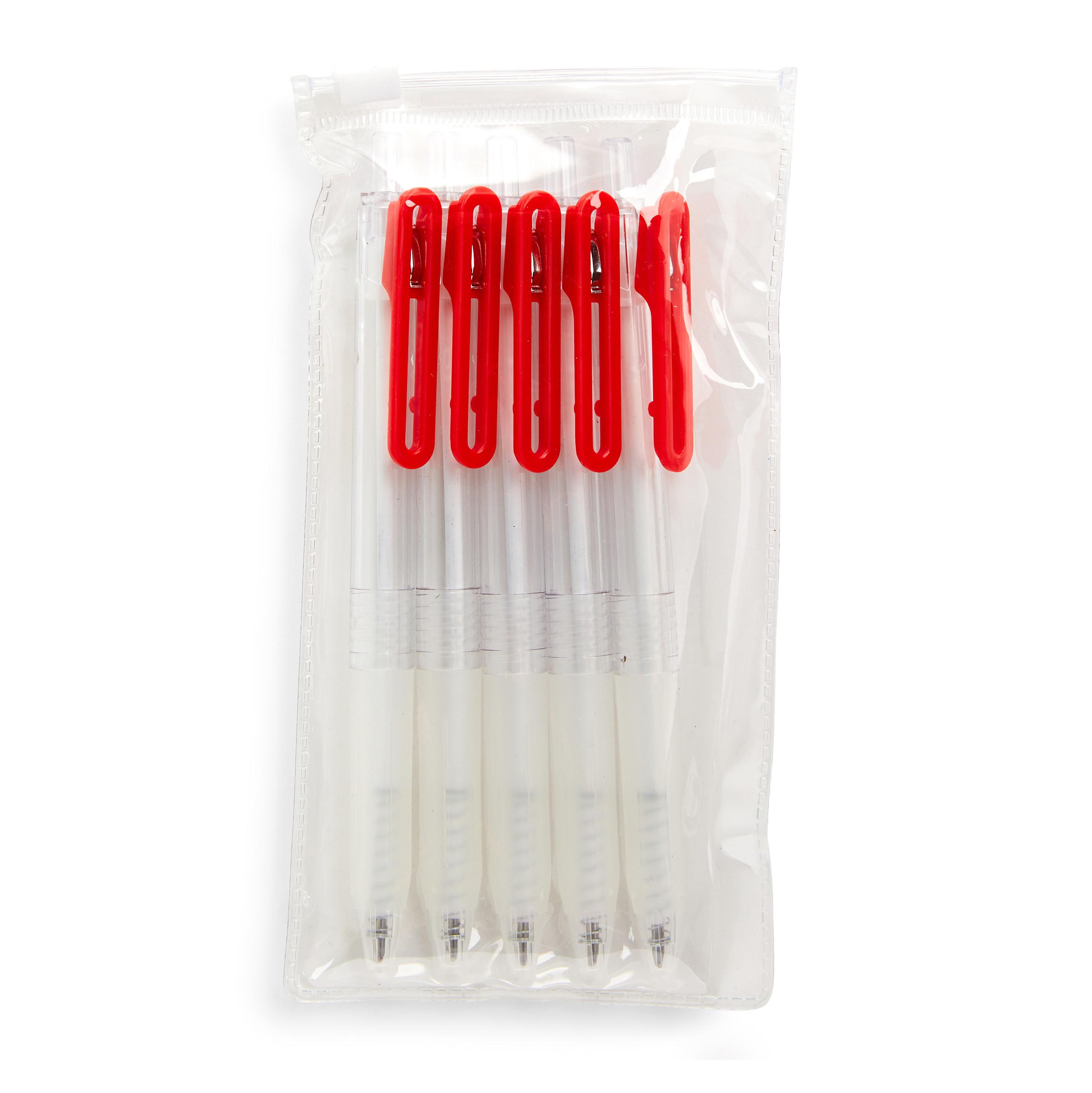 Red Biro Pen Set 5 Pack | Study & Desk | All Homeware | Homeware | All ...
