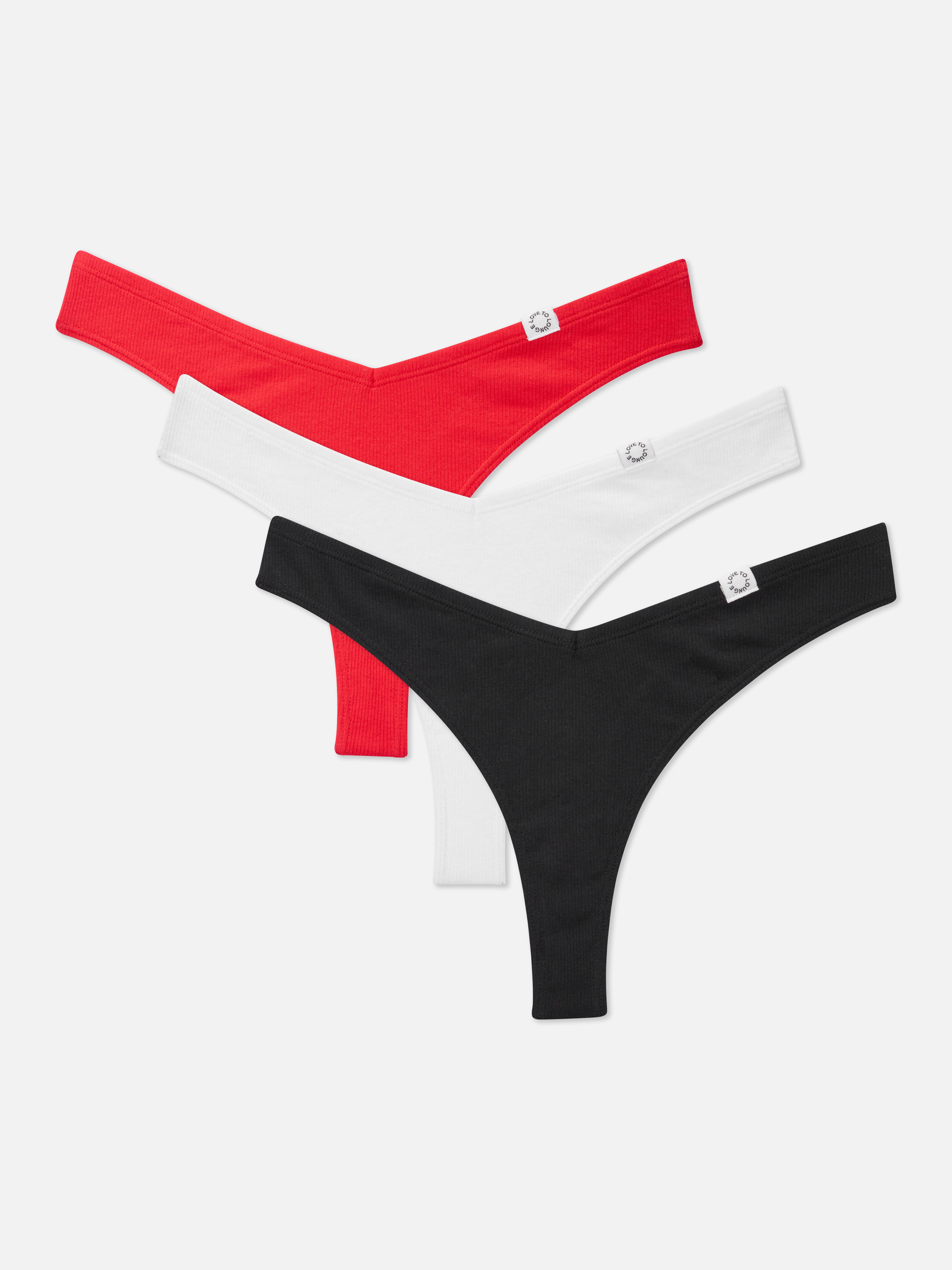 String van katoenen ribstof, 3 paar | Onderbroeken & slips | Lingerie ...